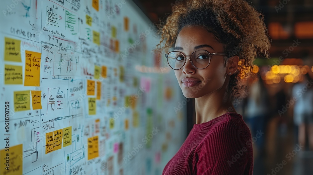 Team of professionals brainstorming ideas for a business plan, large ...