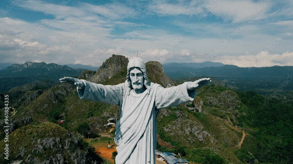 Jesus Buntu Burake of a Roman Catholic statue of Jesus Christ at Makale ...