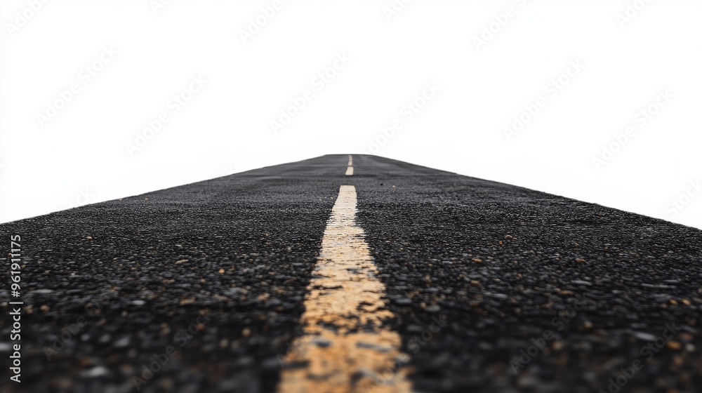 Asphalt road with no traffic, transparent background. PNG file format ...