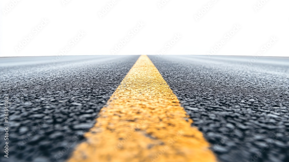 Asphalt road with no traffic, transparent background. PNG file format ...