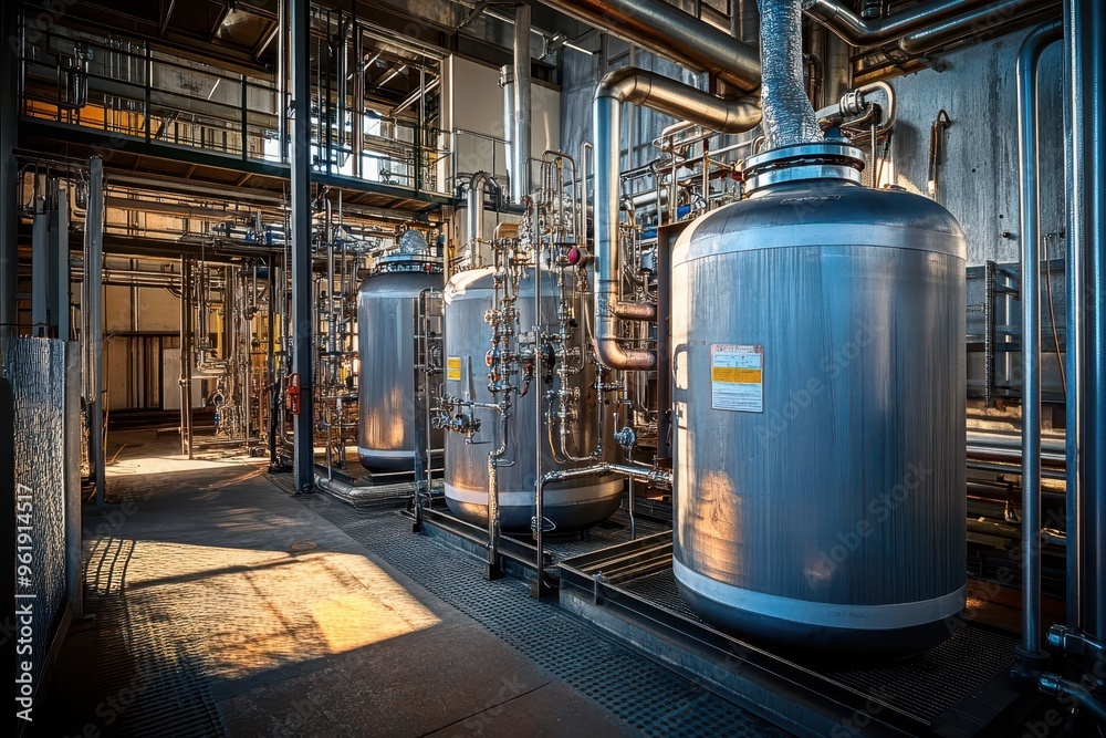 Oxygen production system with containers and temperature exchange coils ...