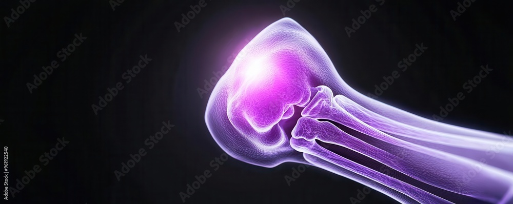 Close-up of a swollen elbow with purple bruising, realistic skin ...