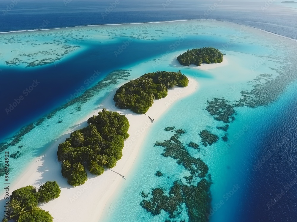 Near the tropical island of Bora Bora in French Polynesia, different ...