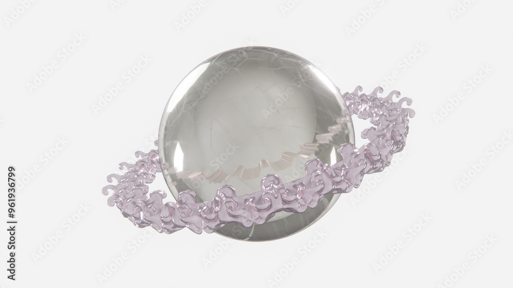 Abstract 3D marble pearl planet levitation jewelry bubble blob shape ...