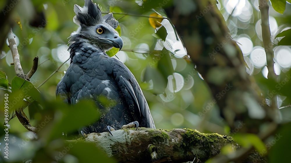 Powerful harpy eagle with massive talons, rainforest: A powerful harpy ...