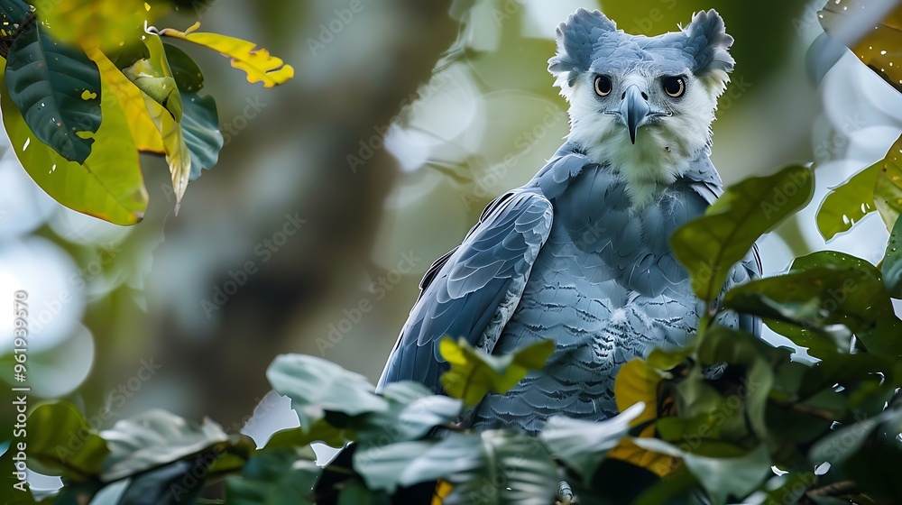 Powerful harpy eagle with massive talons, rainforest: A powerful harpy ...
