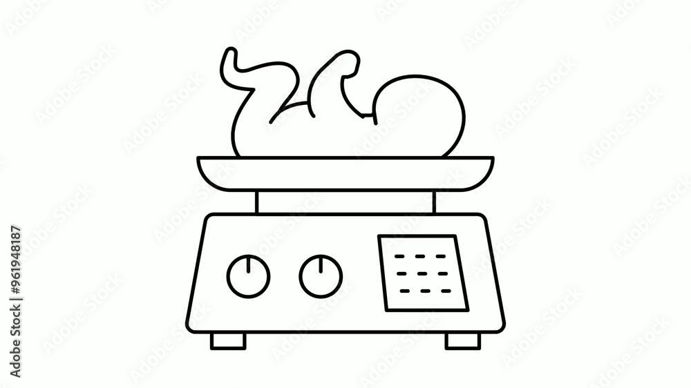 newborn weight and scale animation, birth weigh checking animated video ...