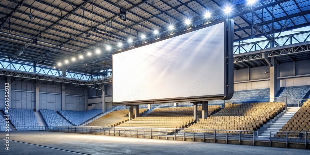 Sports arena billboard mockup with blank space for brand or sponsorship ...