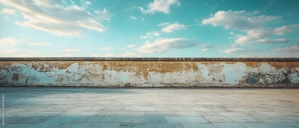 Iconic concrete barrier wall from the Cold War era symbolizing the ...