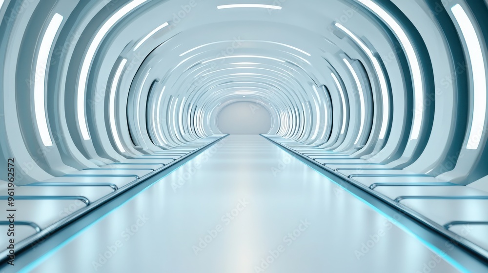 Sleek smart factory floor design featuring automated conveyor belts ...