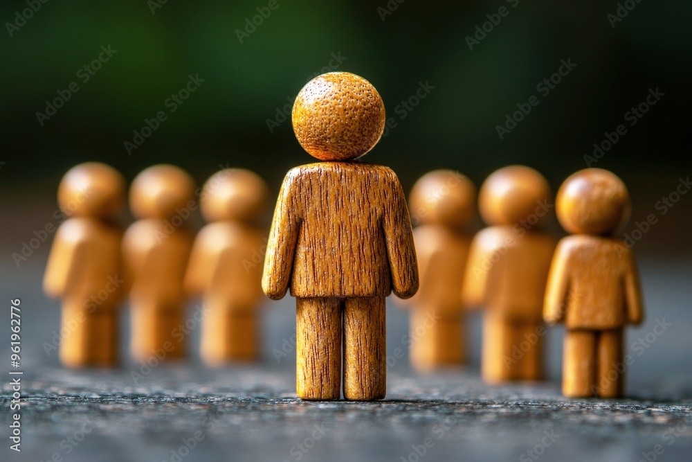 Wooden Figures: Leading the Way: A conceptual image of wooden figures ...