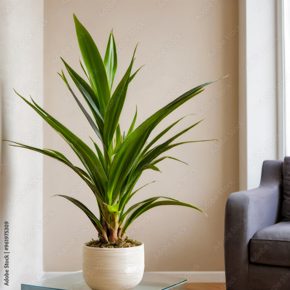 dracaena compacta cane plant minimal modern pot living room with floral ...