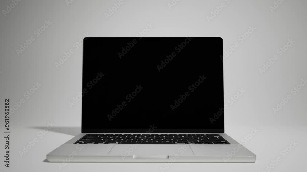 Laptop Mockup Greenscreen Template For chroma key moving on white ...