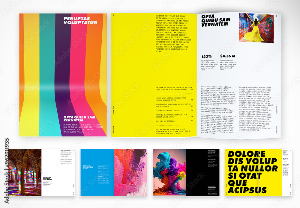 Bold and Vibrant Report Stock Template | Adobe Stock