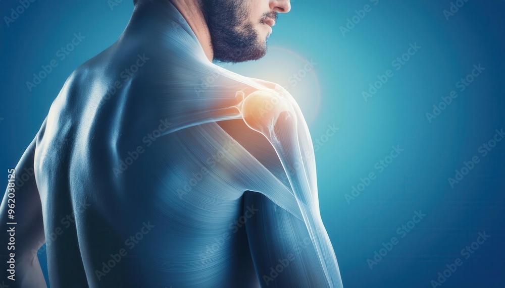 Shoulder Anatomy: Highlighted - A detailed anatomical illustration of a ...