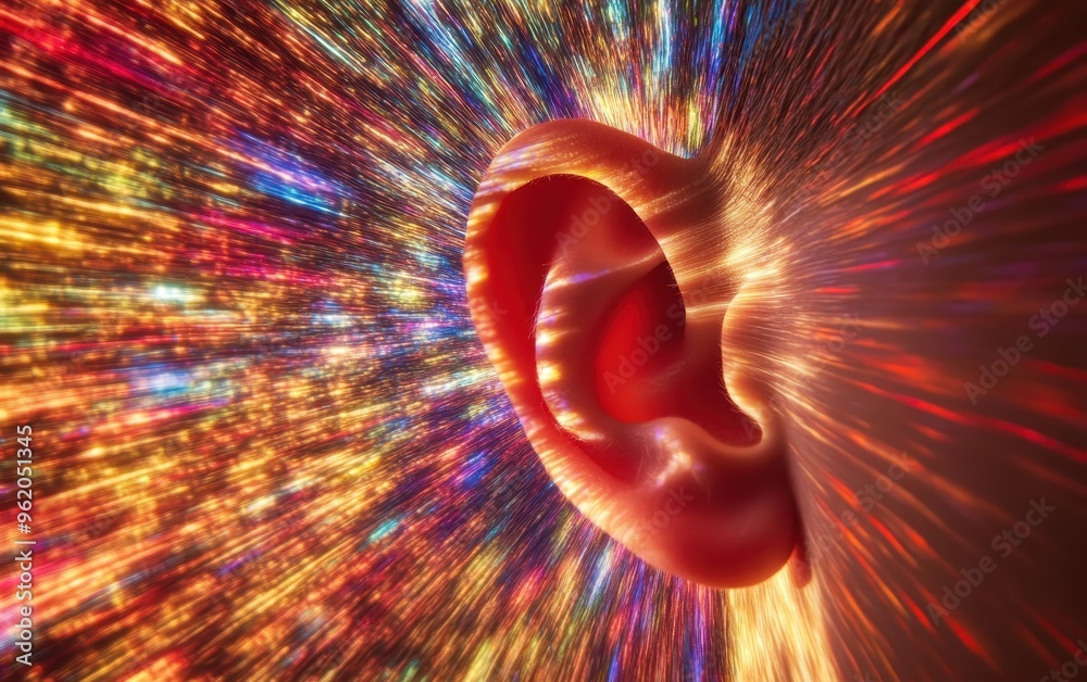 Depth of Perception - Illustration of an Ear Listening through Abstract ...