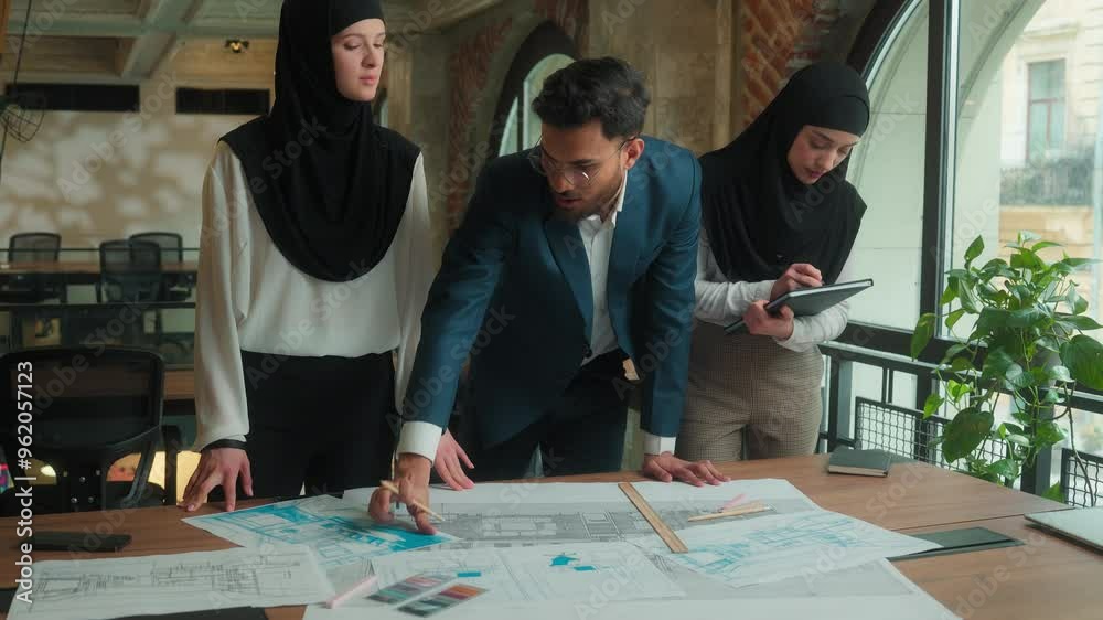 Arabian Muslim team coworkers business partners businessman ...