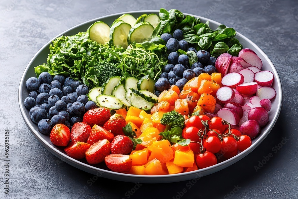 infographicstyle illustration of a balanced meal plate colorful ...