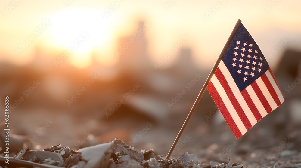 American Flag at Ground Zero - Symbol of Hope and Resilience Amidst ...