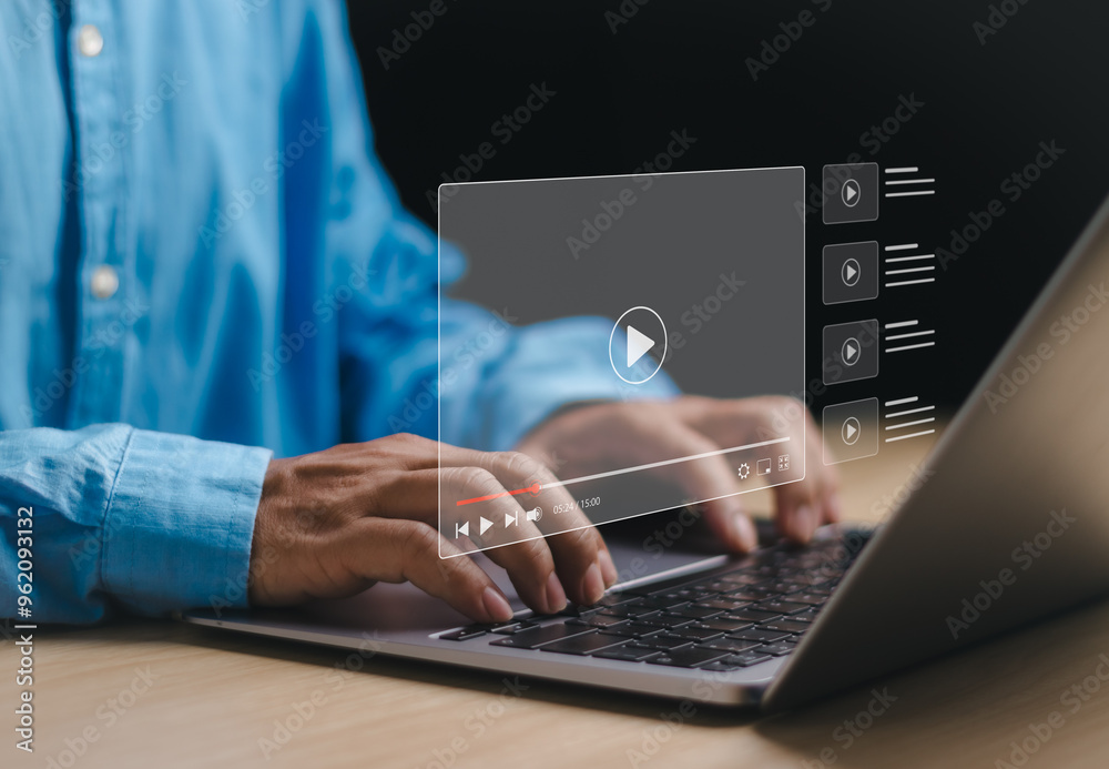 Concept of streaming video,watching tv online, digital technology with ...