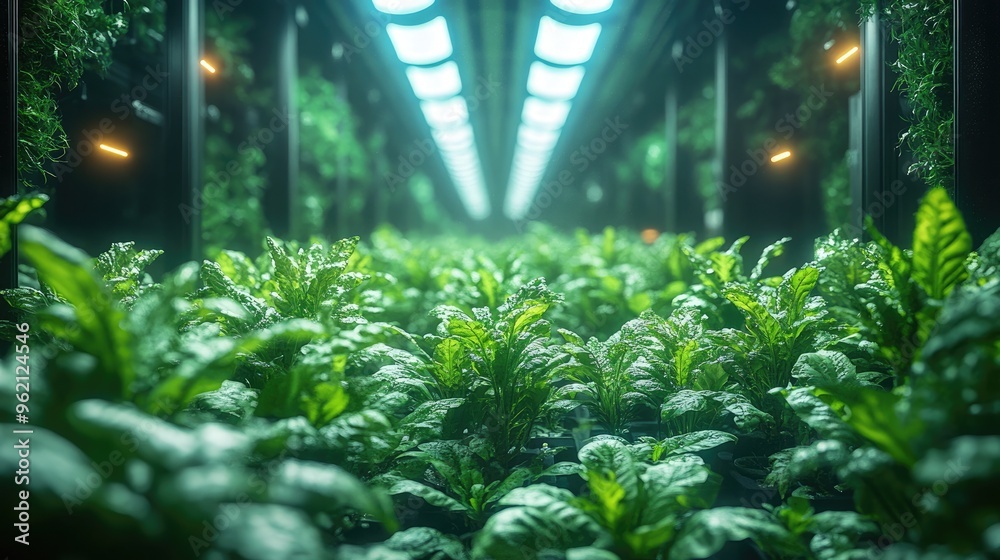 One-Point Perspective of Hydroponic Vertical Farming for Modern ...