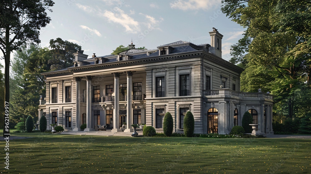 Historic mansion with classic architecture and luxurious features Stock ...