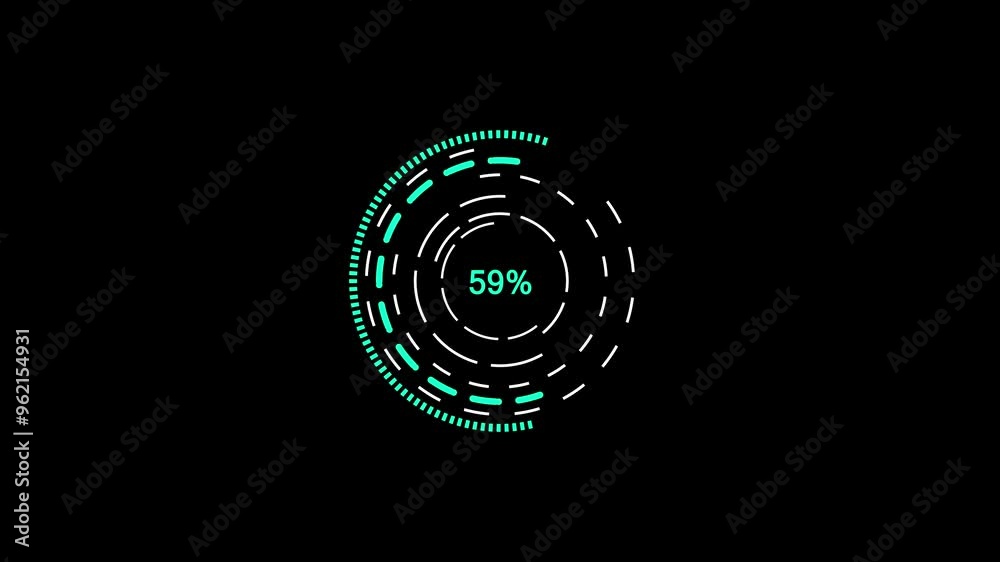 Rotating elements and numbers in futuristic digital interface,data ...