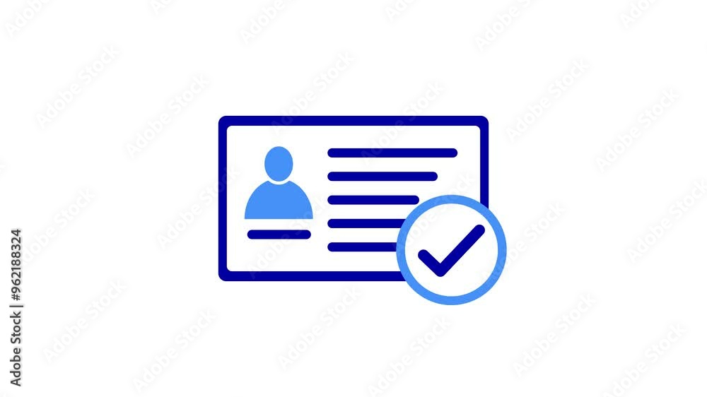 Personal Data Check With Chick Icon Animation Identification Card With Chick Mark Manager