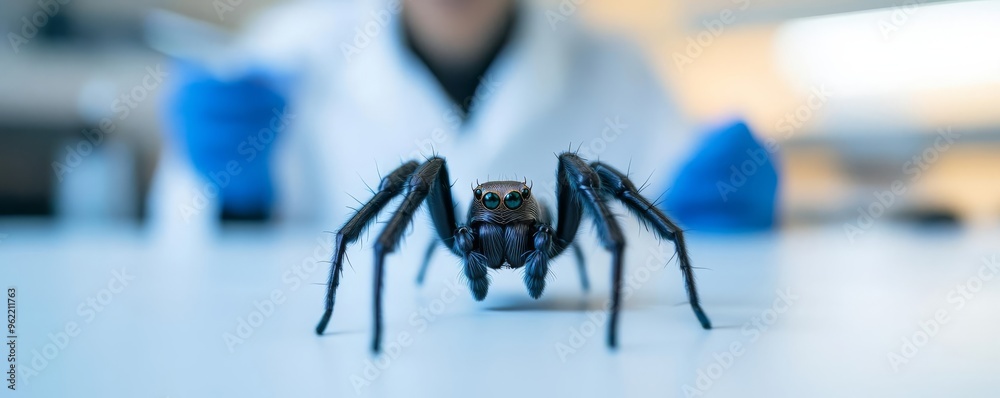 Synthetic spider silk production in a biotech lab, advanced ...