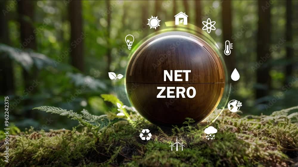 Net zero and carbon neutral concept.. for net zero greenhouse gas ...