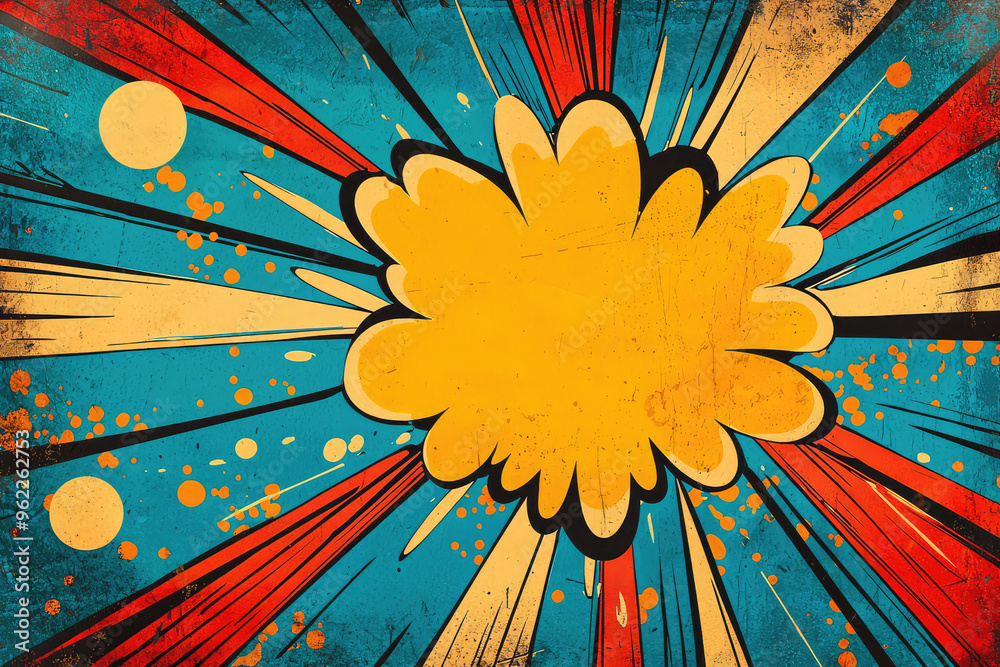Retro Comic Book Explosion: A Dynamic Burst of Color and Action! Stock ...