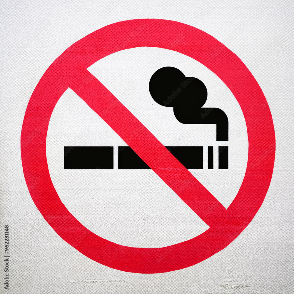 Sinal de Proibido fumar, área para não fumantes, placa com fundo branco ...