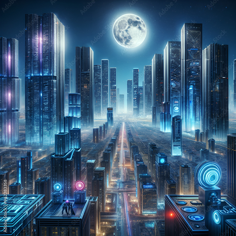 Futuristic cities with beautiful architecture and designed with high ...