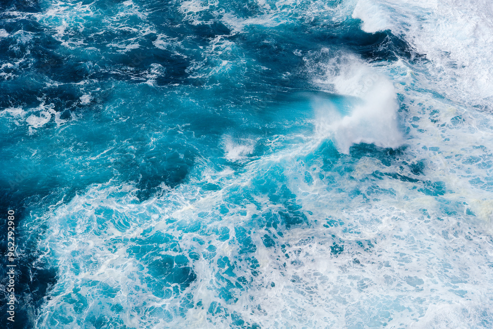 Waves as background. Huge ocean waves near the coast. Nature ...