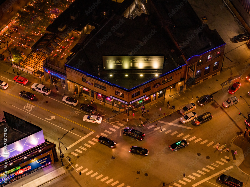 Aerial view of Wrigley Field 2024 baseball stadium Stock Photo | Adobe ...