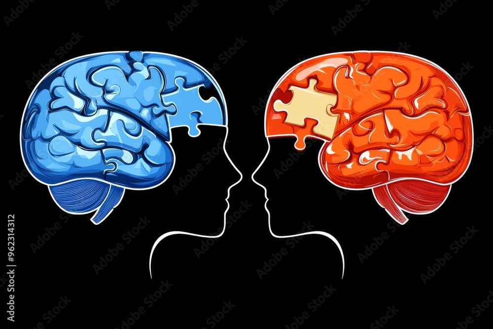 Collective cognition Cognitive reserve Two profiles facing each other ...