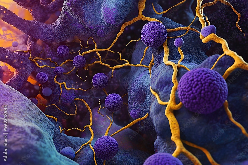 Medical background. Cells of a living creature close-up. Health and ...