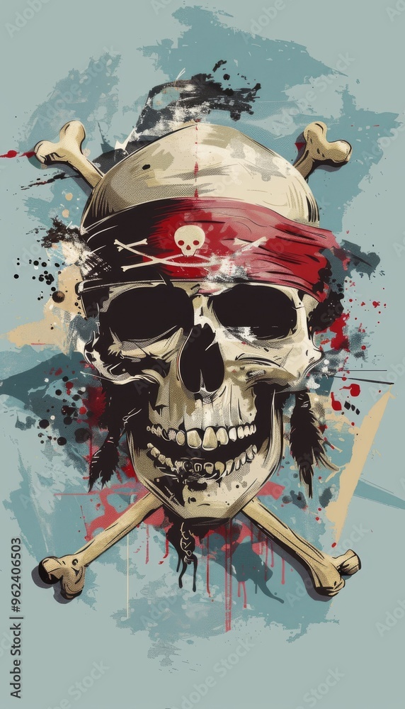 Pirate flag with a skull crossbones design, symbolizing adventure and ...