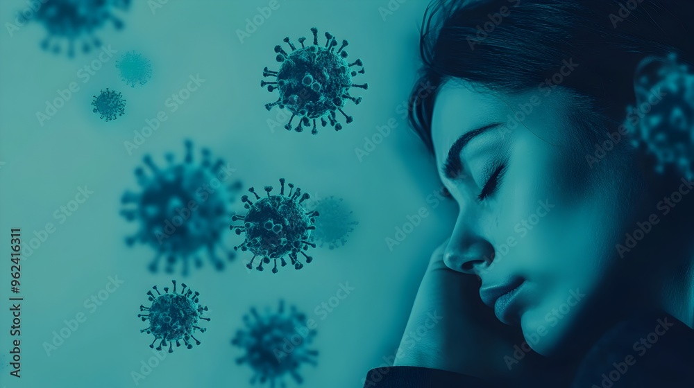 Photograph depicting a person struggling with fatigue weakness and ...