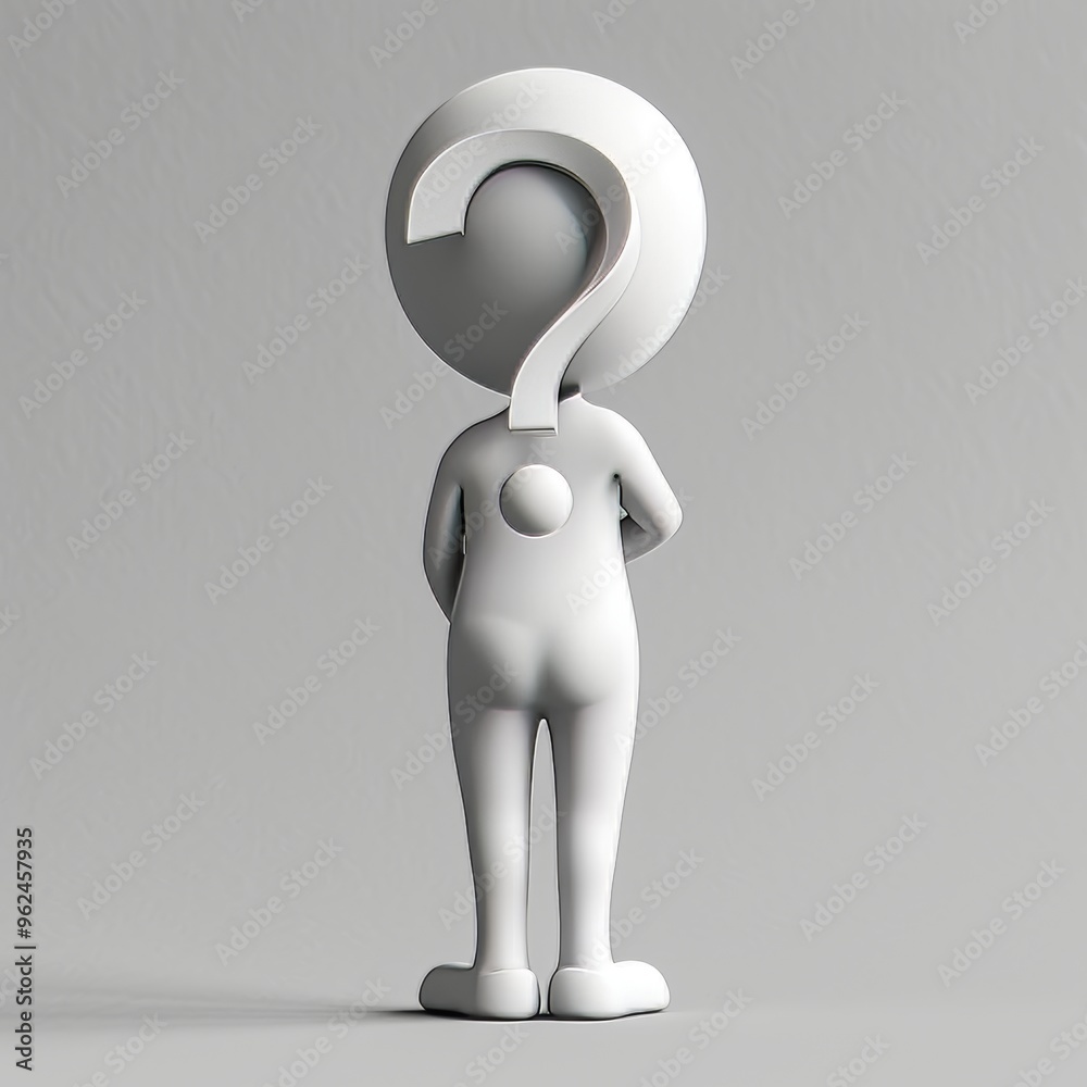 This 3D question mark adds fun and whimsy to projects. Isolated on ...