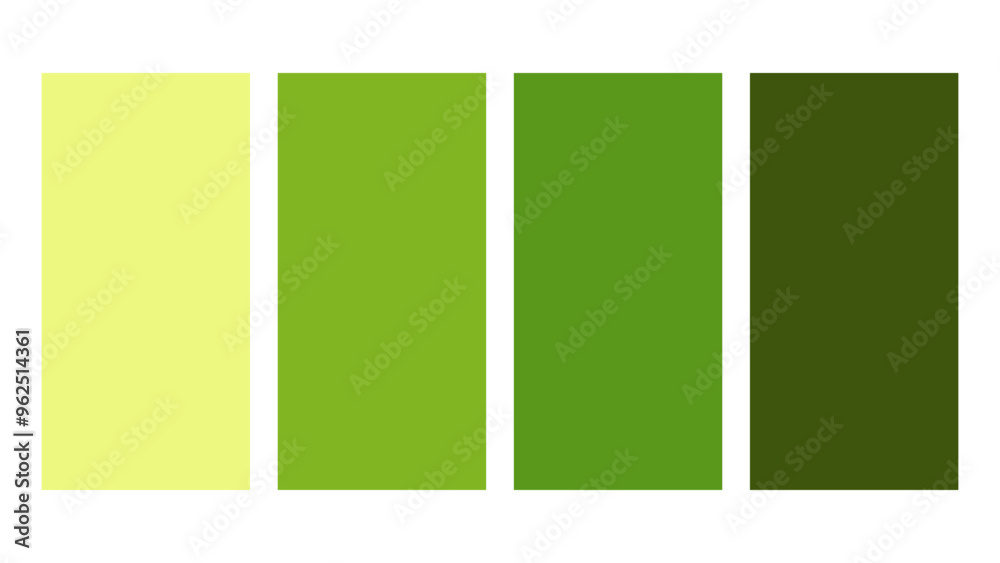Olive green, lime green, yellow green, green color palette. Set of ...