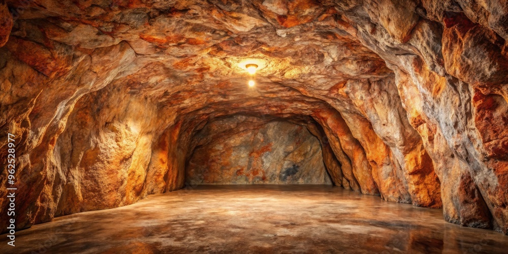 Rustic interior wallpaper with a hard heavy copper granite stone ...