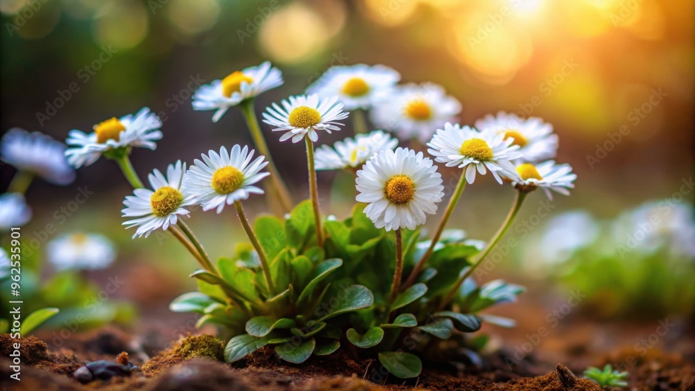 False daisy plant with small white flowers growing in natural ...