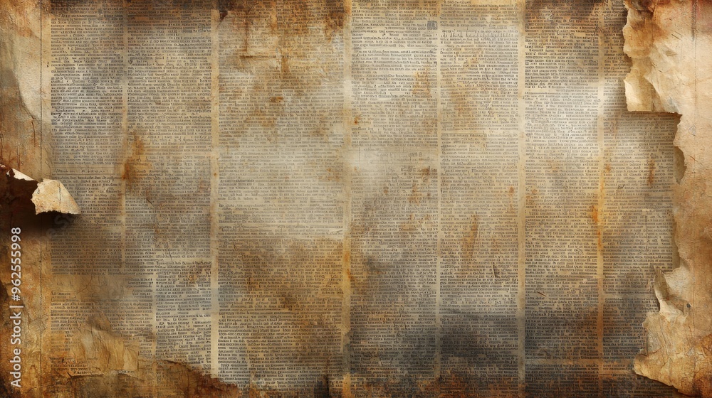 Old vintage newspaper paper with a grunge overlay, featuring distressed ...