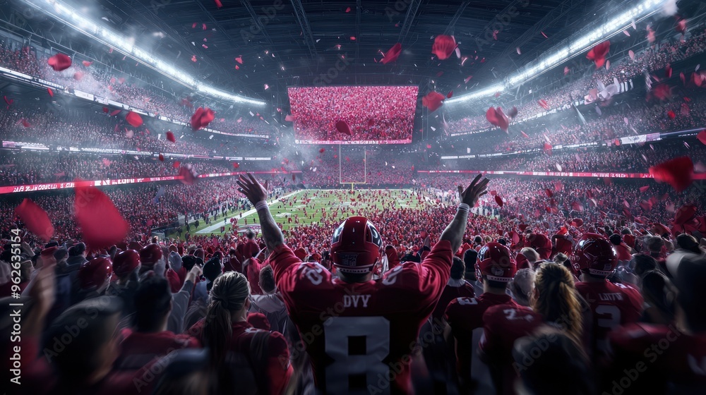 Futuristic American Football Stadium with LED Displays and High-Tech ...