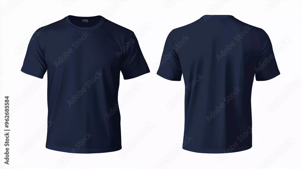Nice t-shirt front back and side view deep navy blue shirt color for ...