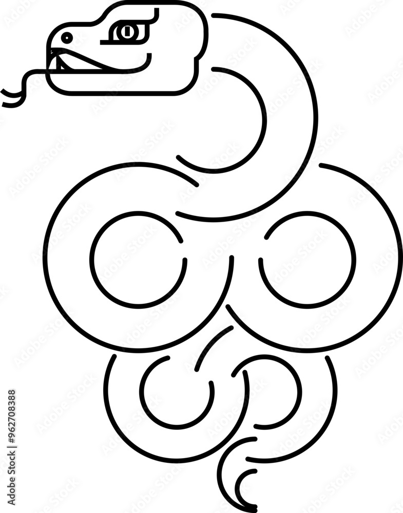 Lunar new year, Chinese New Year 2025 , Year of the Snake , line art ...