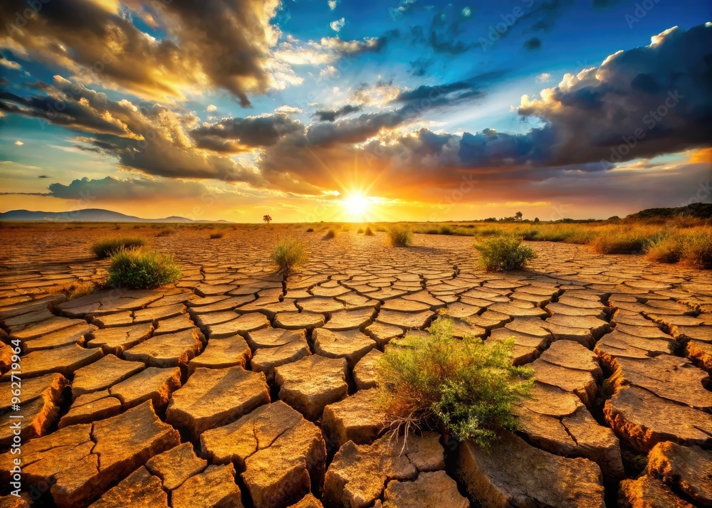 Parched Earth Cracks Under The Relentless Heat Of A Dying Landscape ...