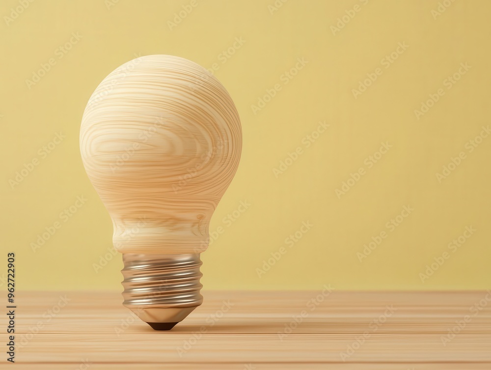 Carved wooden lightbulb with a digital loading circle in the middle ...