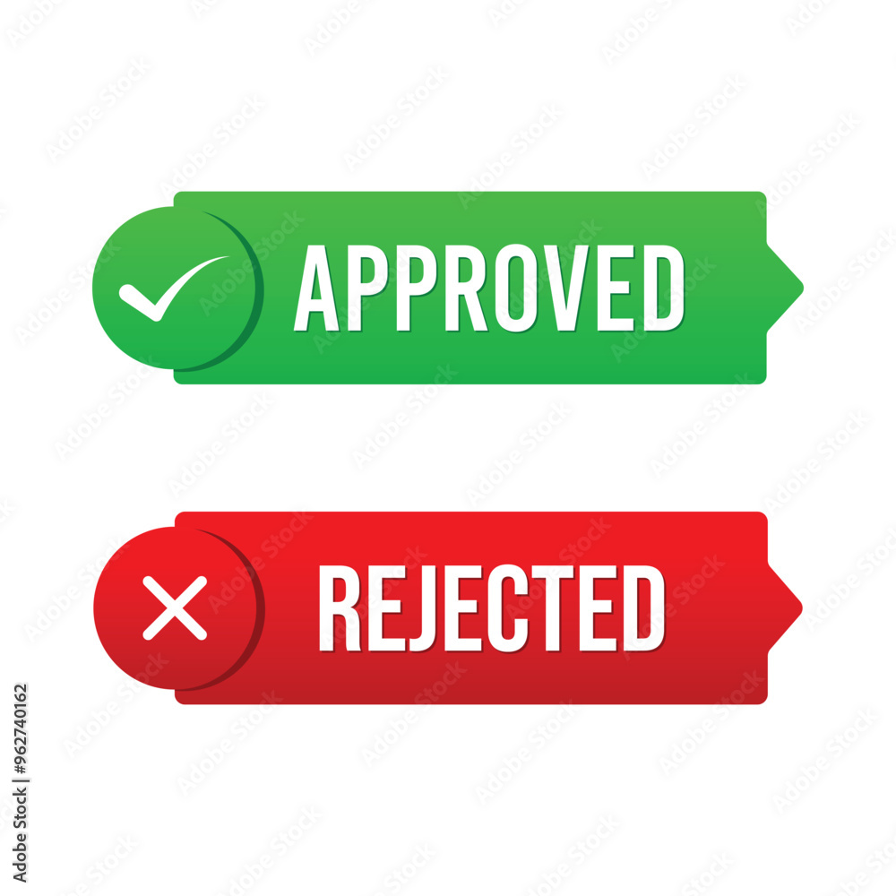 vector Approved and rejected check mark sign Stock Vector | Adobe Stock